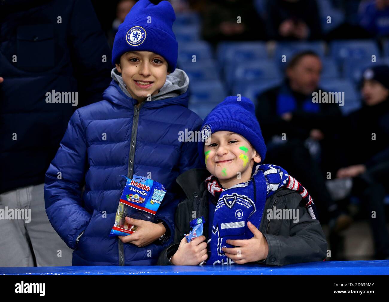 Chelsea fans in the stands Stock Photo - Alamy
