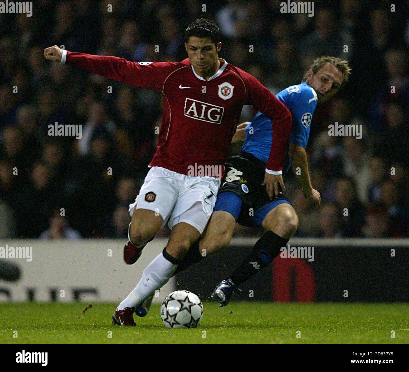 Manchester United's Cristiano Ronaldo is fouled by FC Copenhagen's ...