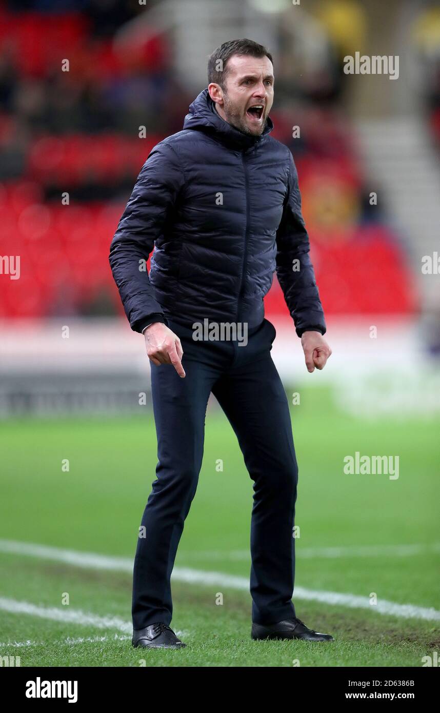 Stoke City manager Nathan Jones on the touchline Stock Photo - Alamy