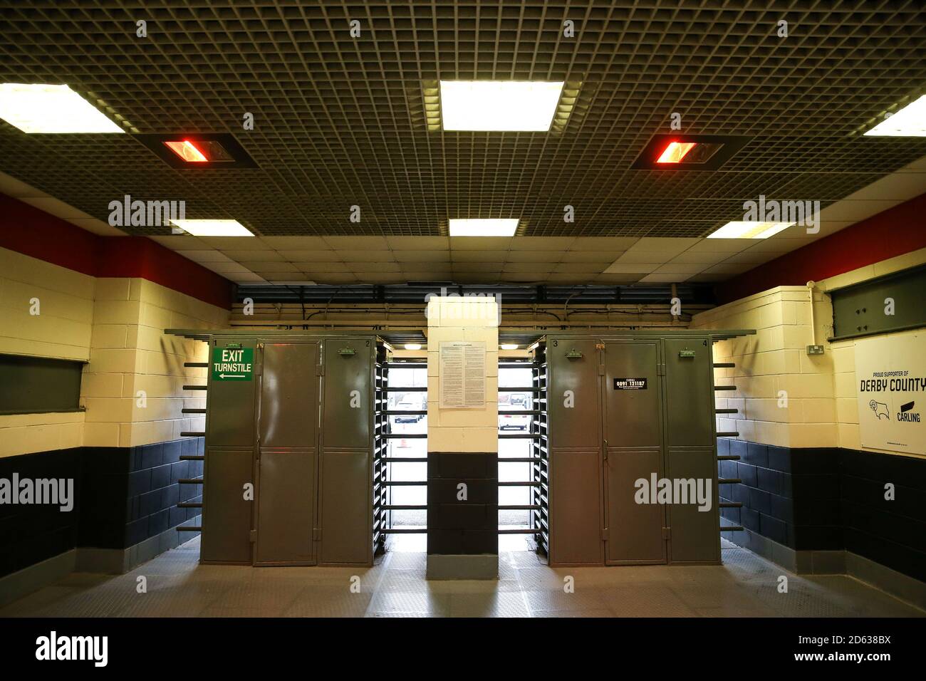 The concourse gets ready for the first Derby County fans before the ...