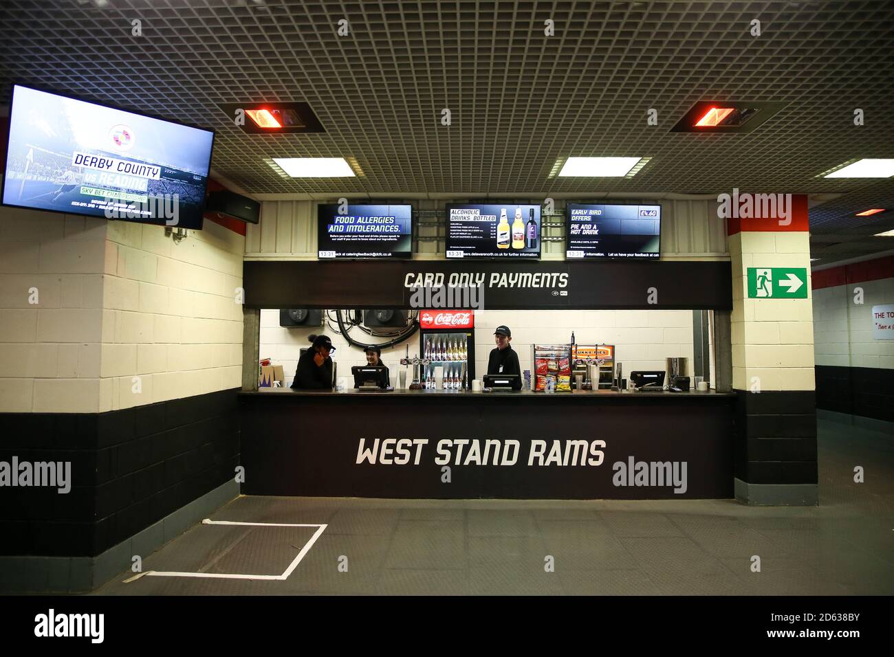 The concourse gets ready for the first Derby County fans before the ...