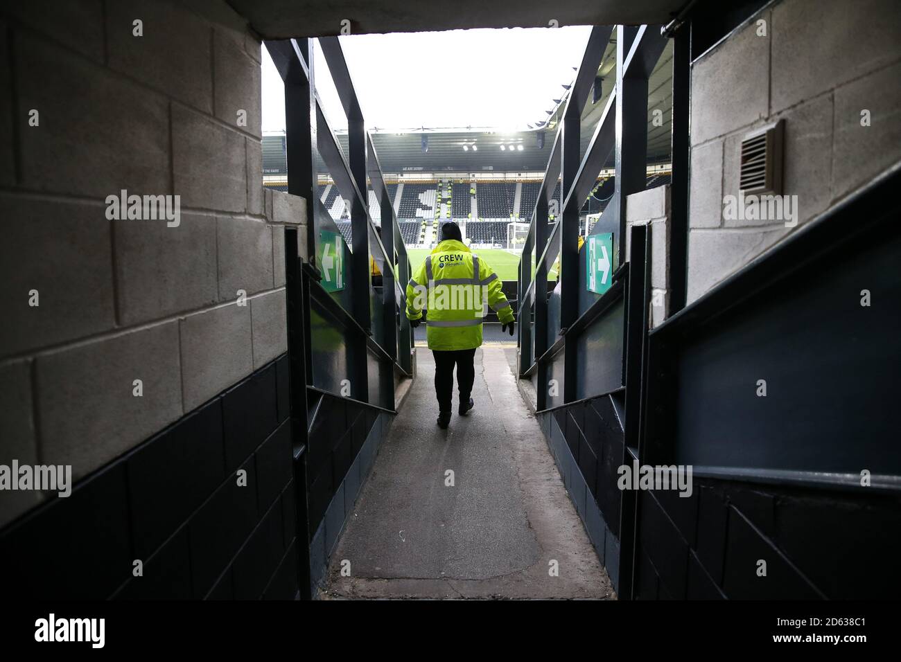 The concourse gets ready for the first Derby County fans before the ...