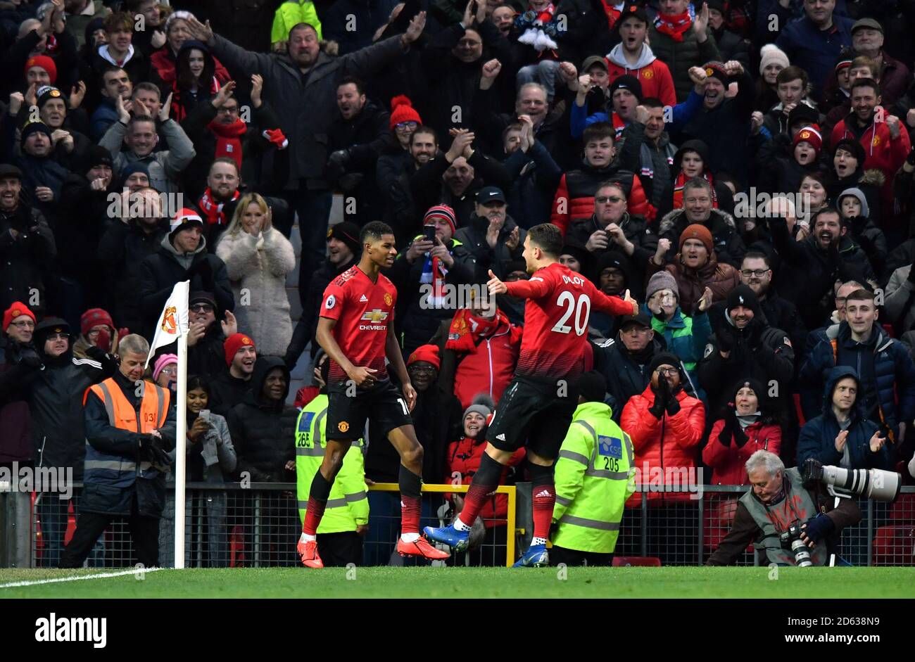 Manchester United's Marcus Rashford celebrates scoring his side's ...