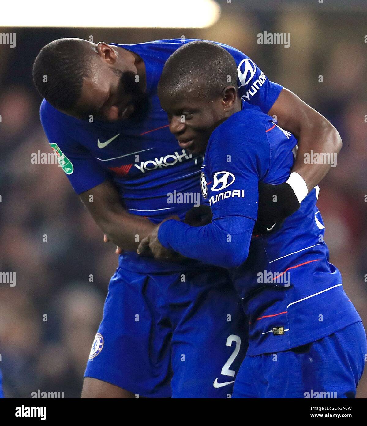 Chelsea's N'Golo Kante celebrates scoring his side's first goal of the ...