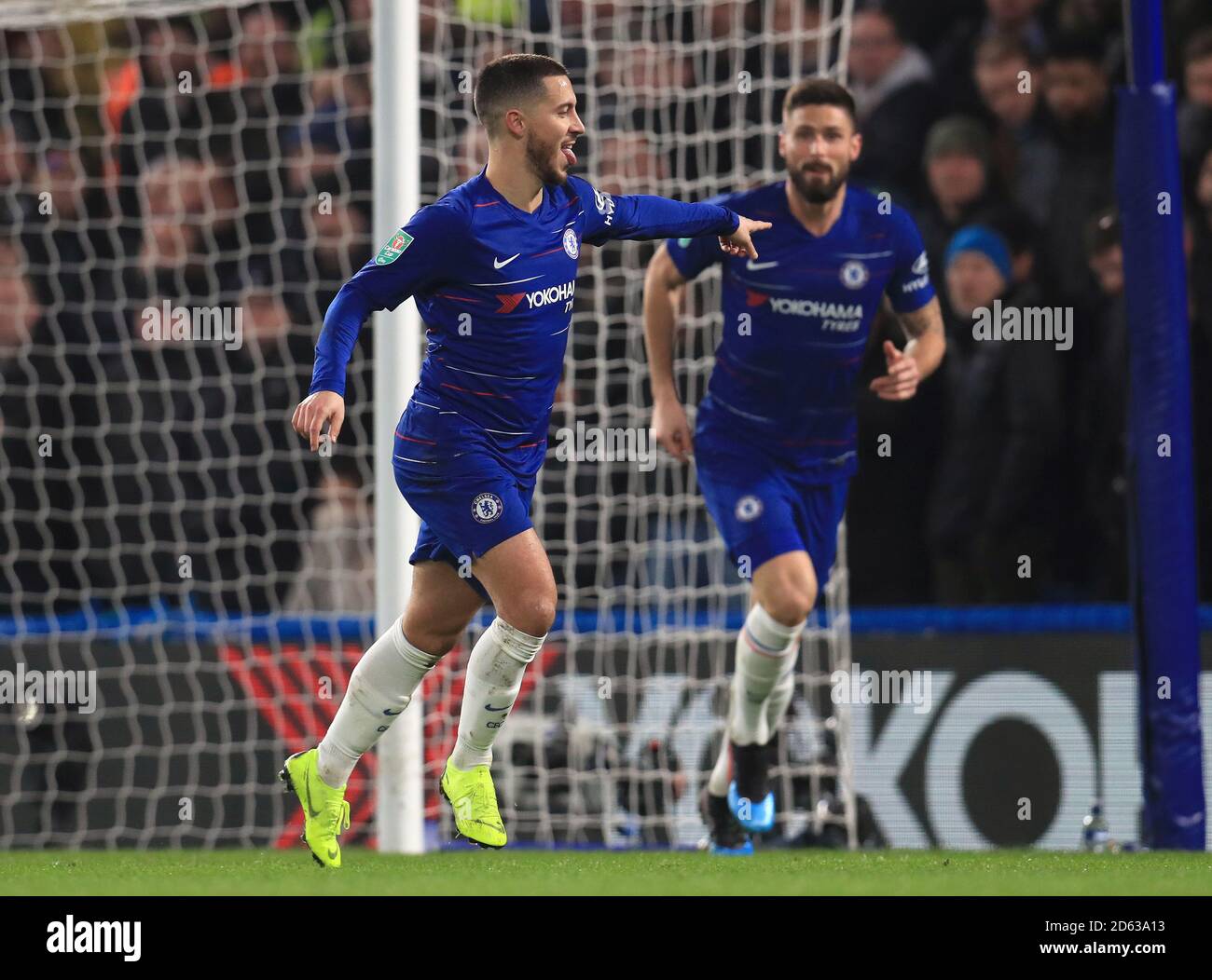 Chelsea's Eden Hazard celebrates scoring his side's second goal of the ...