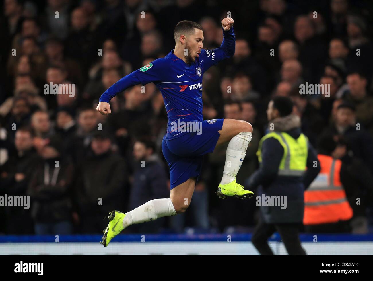 Chelsea's Eden Hazard celebrates scoring his side's second goal of the ...