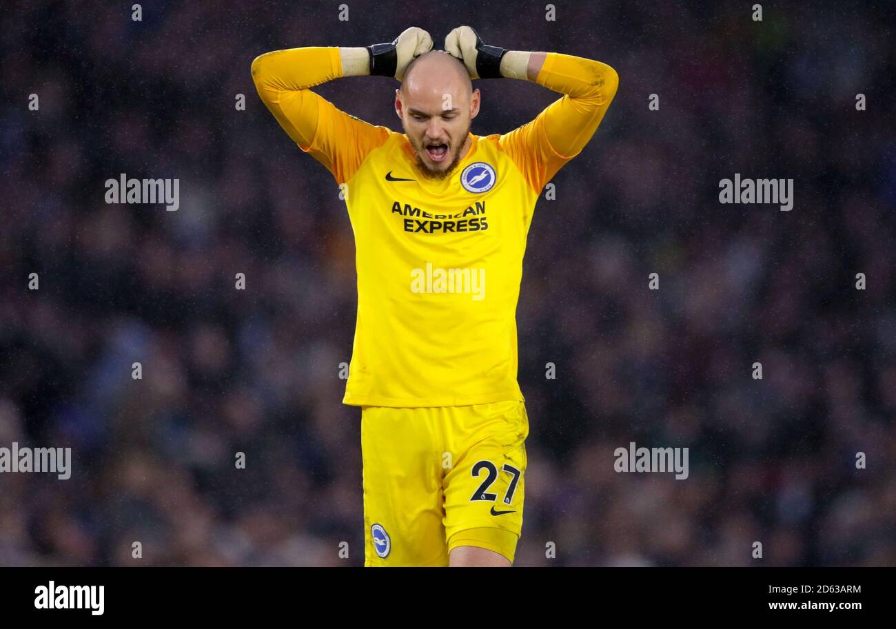 Brighton & Hove Albion goalkeeper David Button rues a missed ...