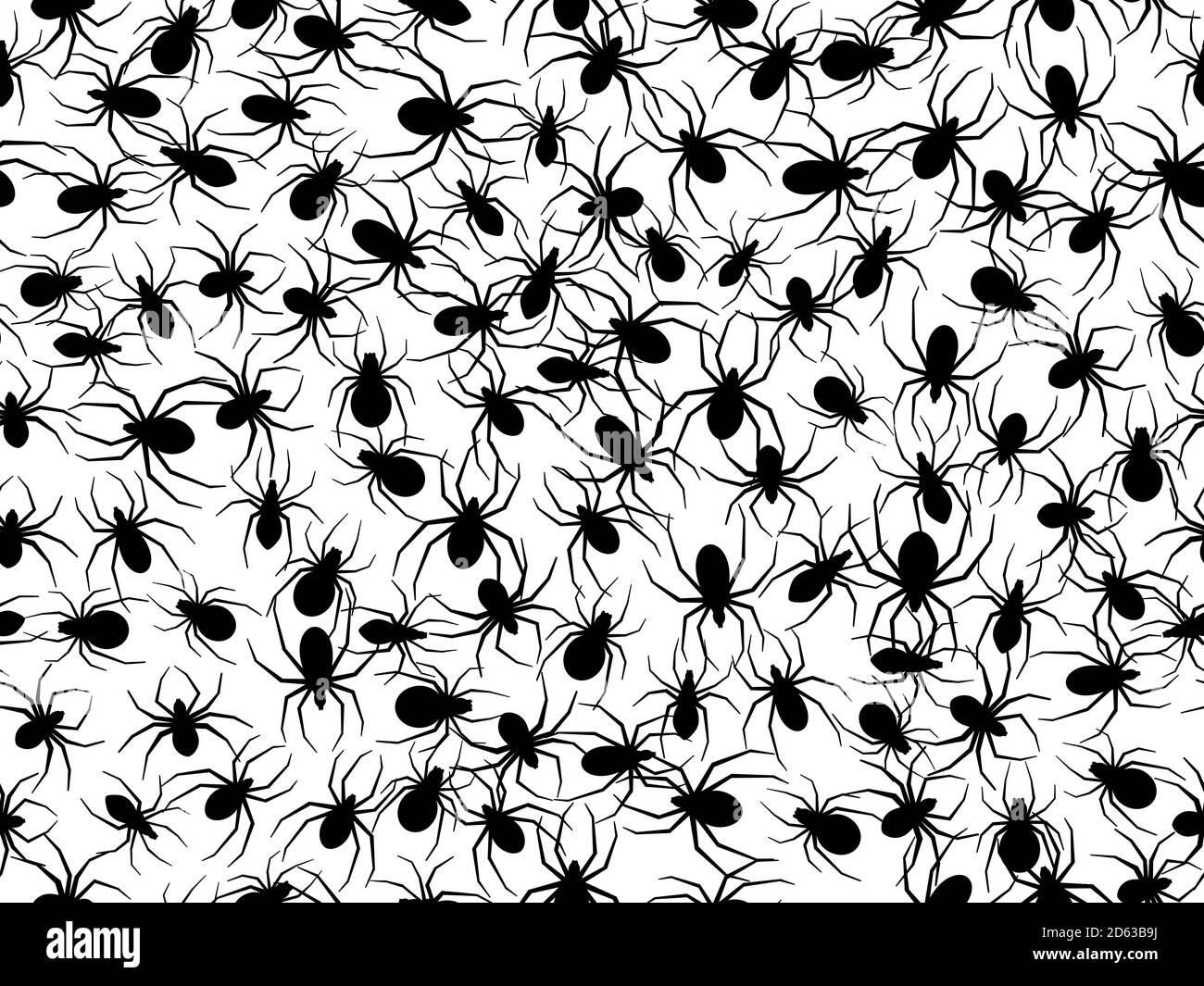 Spiders seamless pattern black and white color. Halloween background ...