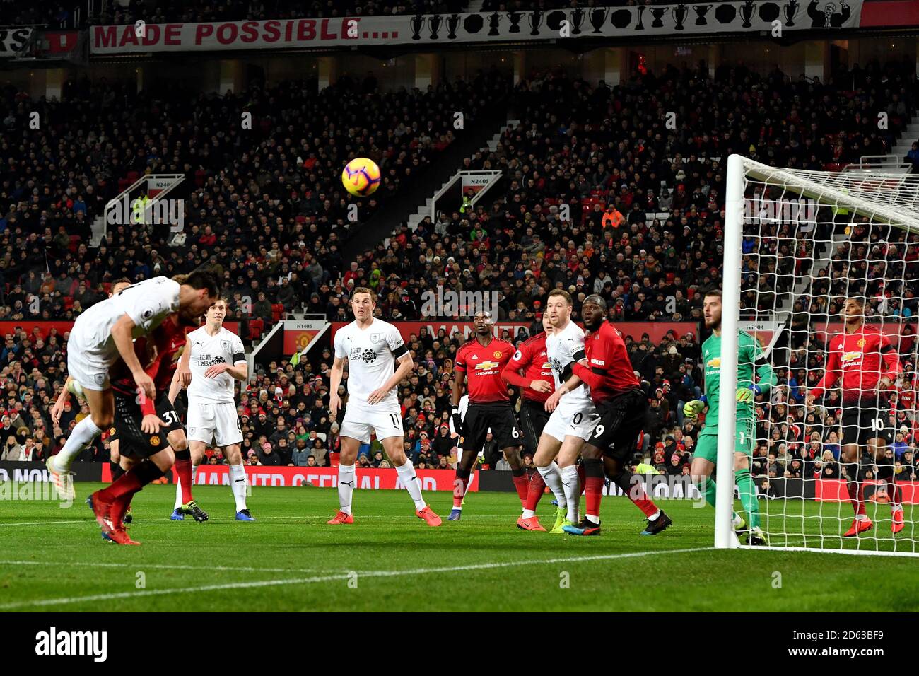 Soccer football goal full length header hi-res stock photography and ...