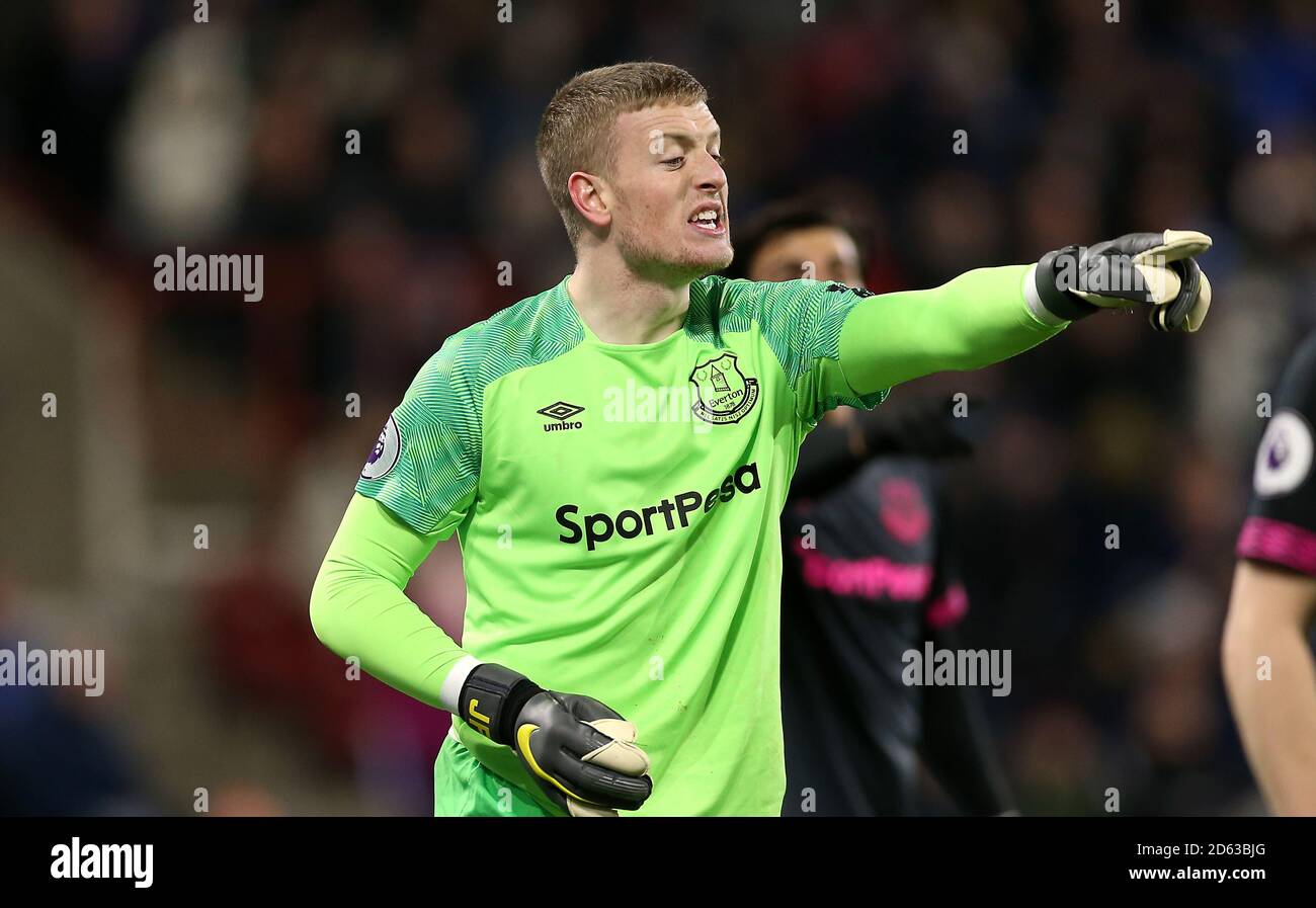 Everton goalkeeper Jordan Pickford in action Stock Photo - Alamy