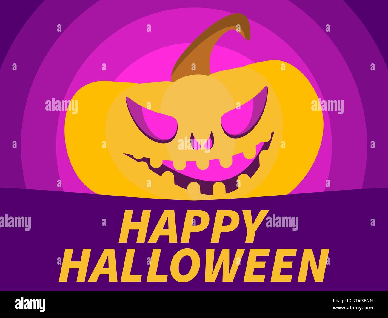 Happy Halloween, October 31st. Festive banner with smiling pumpkin on ...