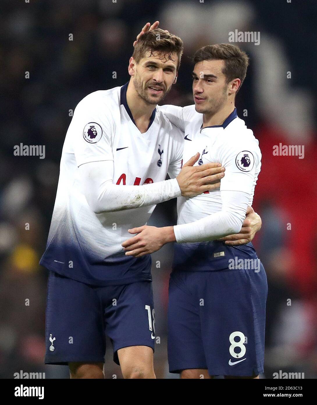 Tottenham Hotspur's (left) Kyle Walker-Peters and Harry Winks celebrate ...