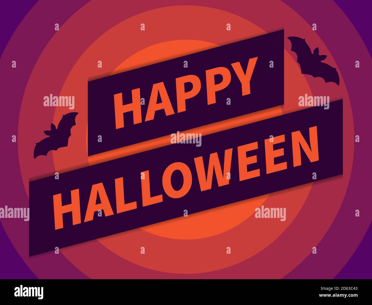 Happy Halloween, October 31st. Festive banner with text and bats on ...