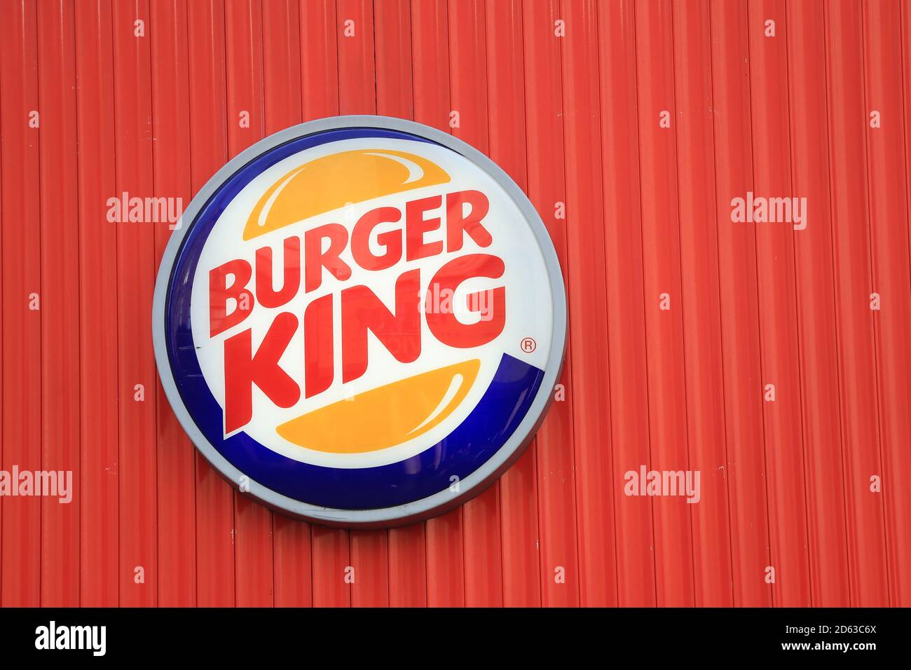 A view of a sign for Burger King fast food restaurant in London Stock ...