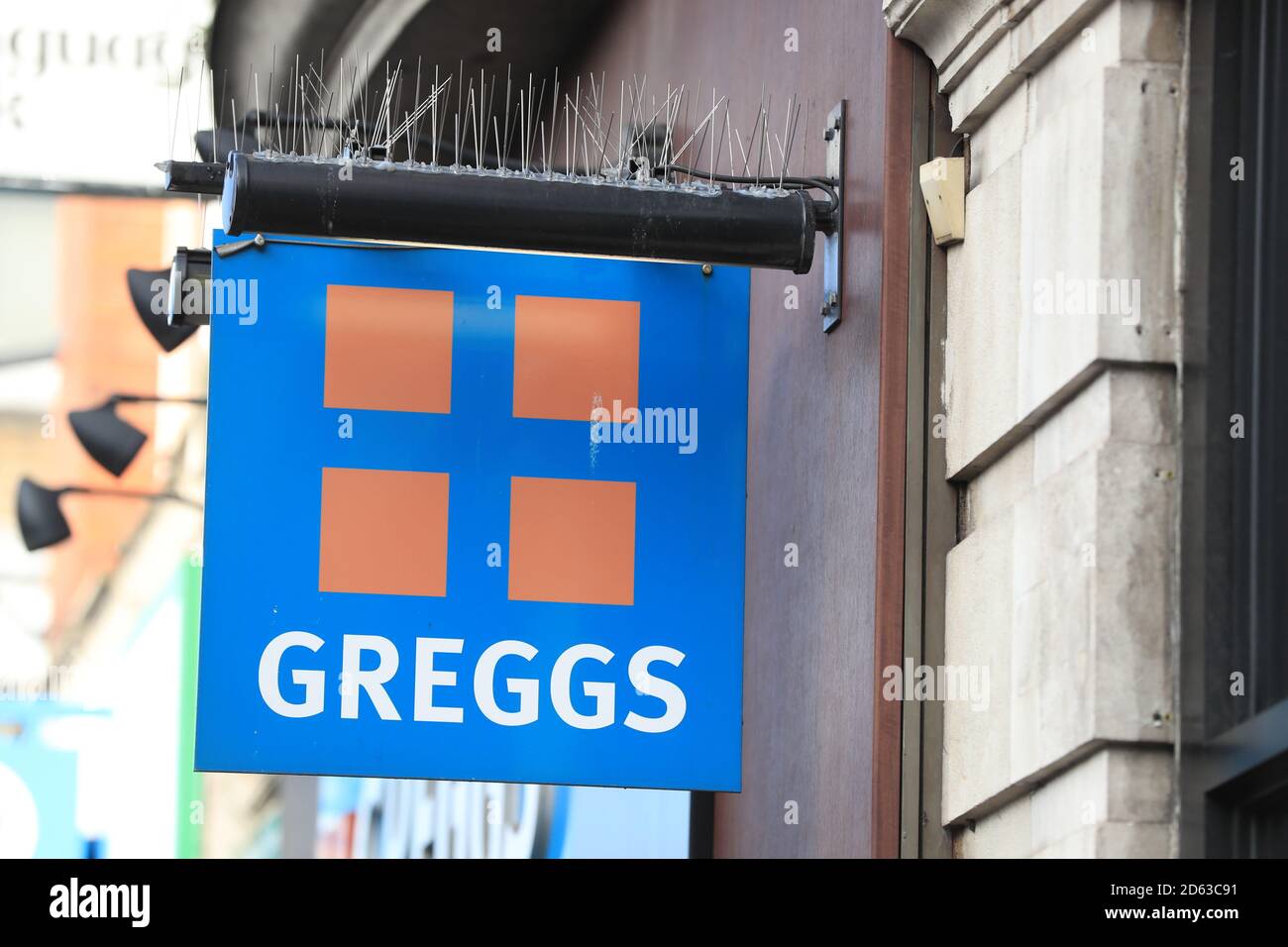 A view of a sign for Greggs bakery shop in London Stock Photo - Alamy