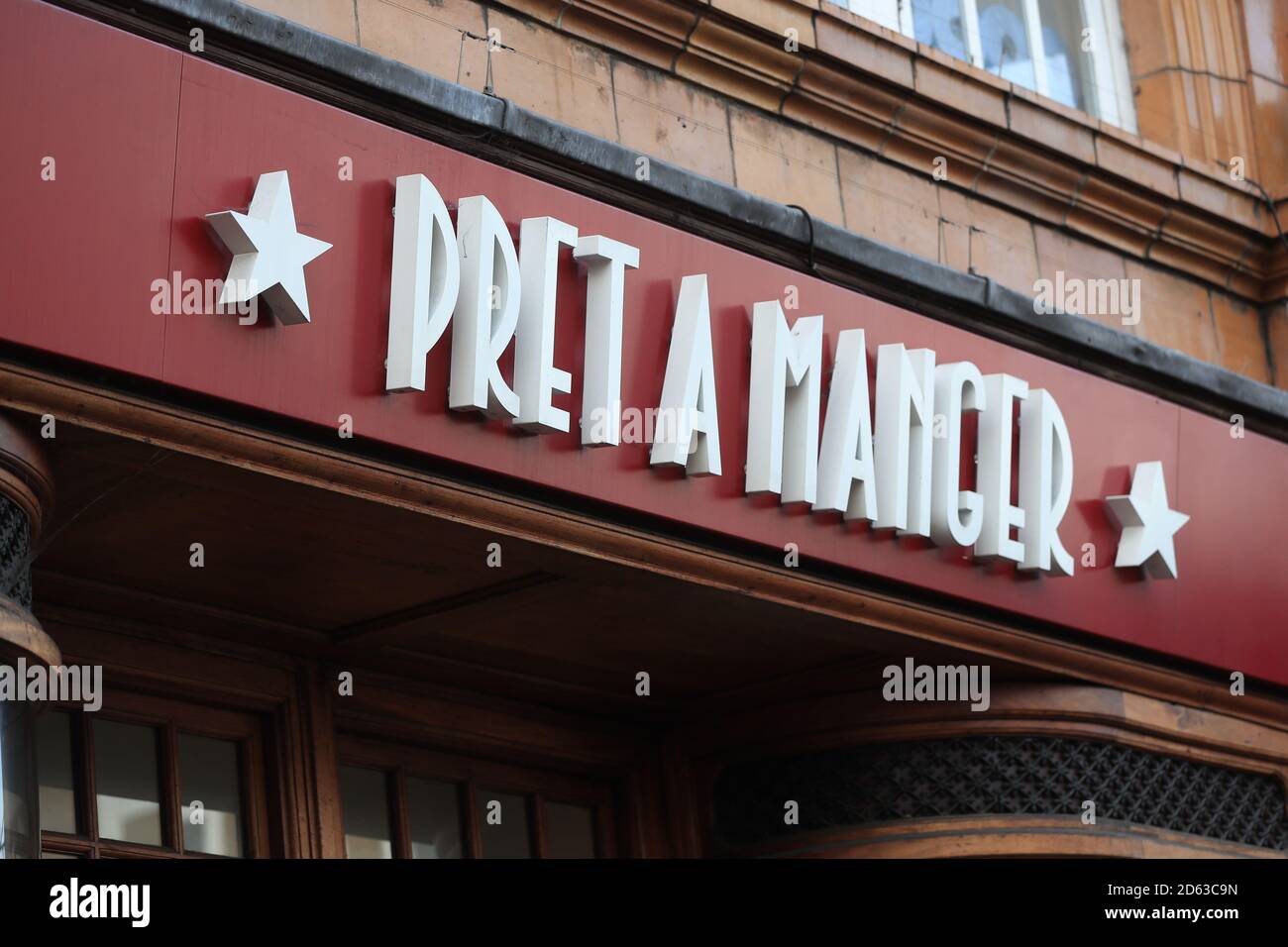A view of a sign for Pret A Manger in London Stock Photo - Alamy