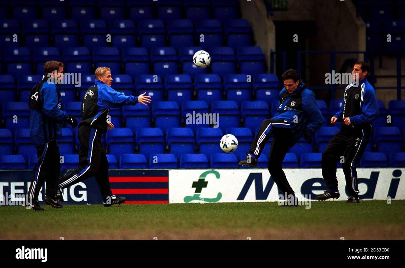 Jari Litmanen of Liverpool trains with Finland at Prenton Park home of ...