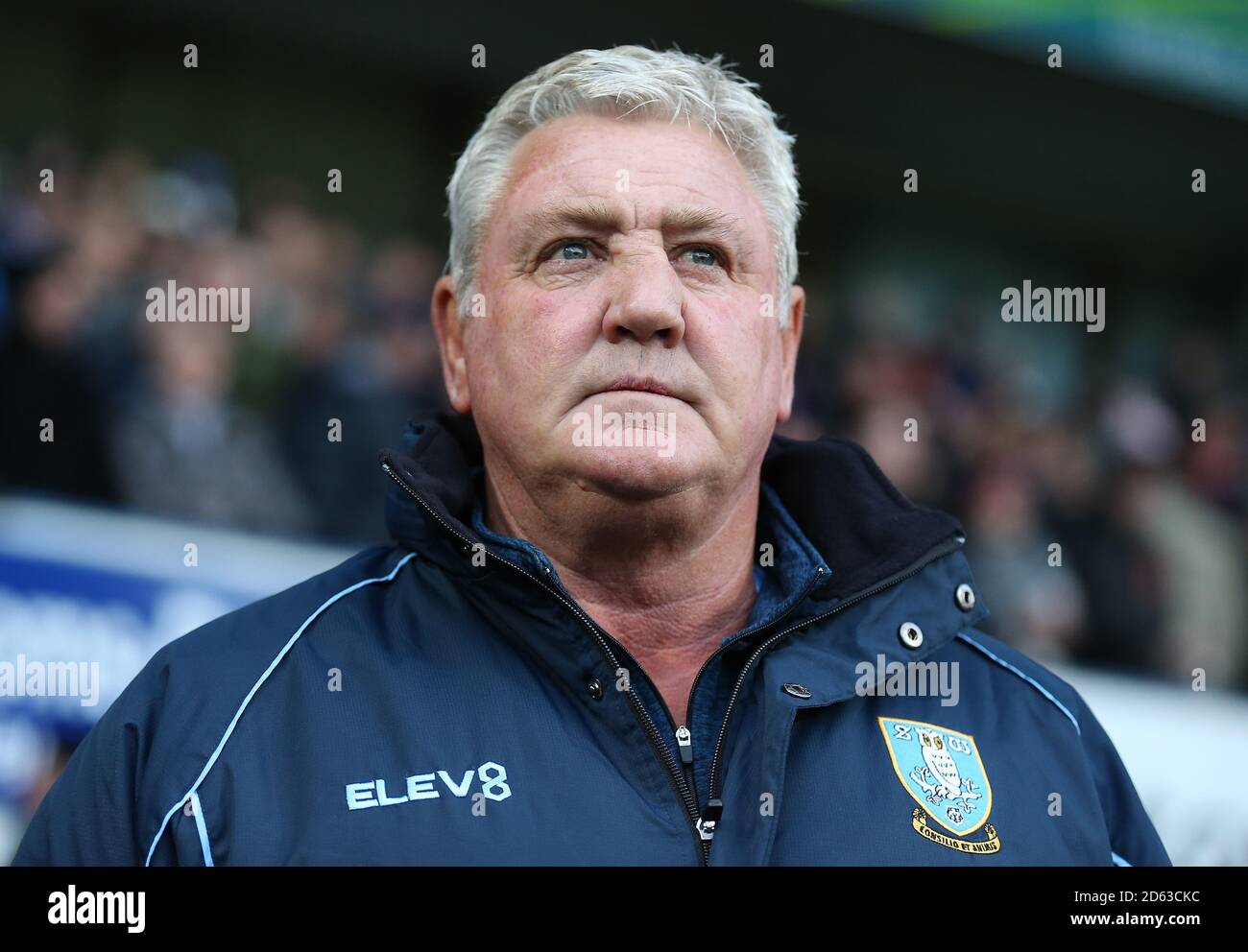 Sheffield Wednesday manager Steve Bruce watches match action Stock ...