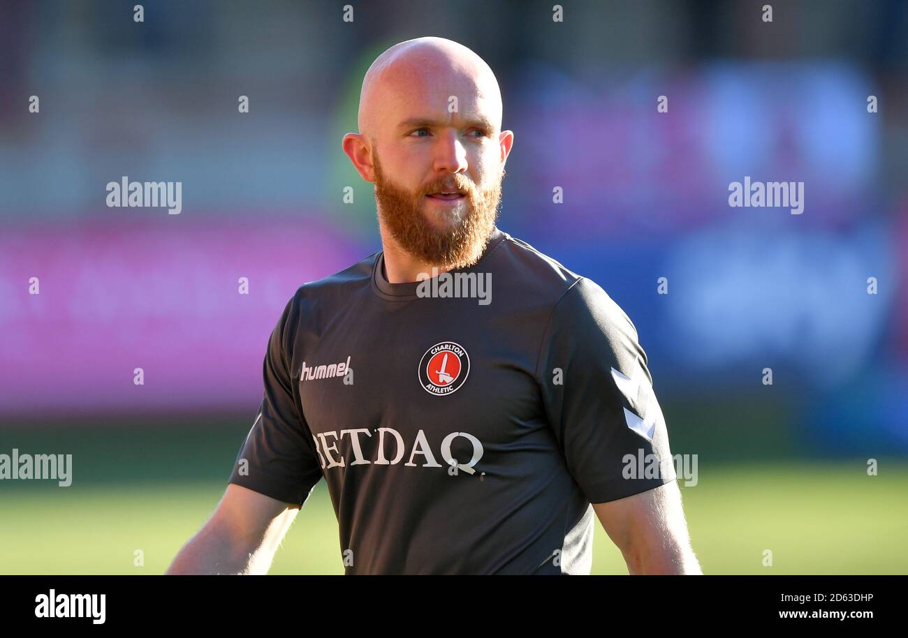 Charlton Athletic's Jonathan Williams warms up ahead of the match Stock ...