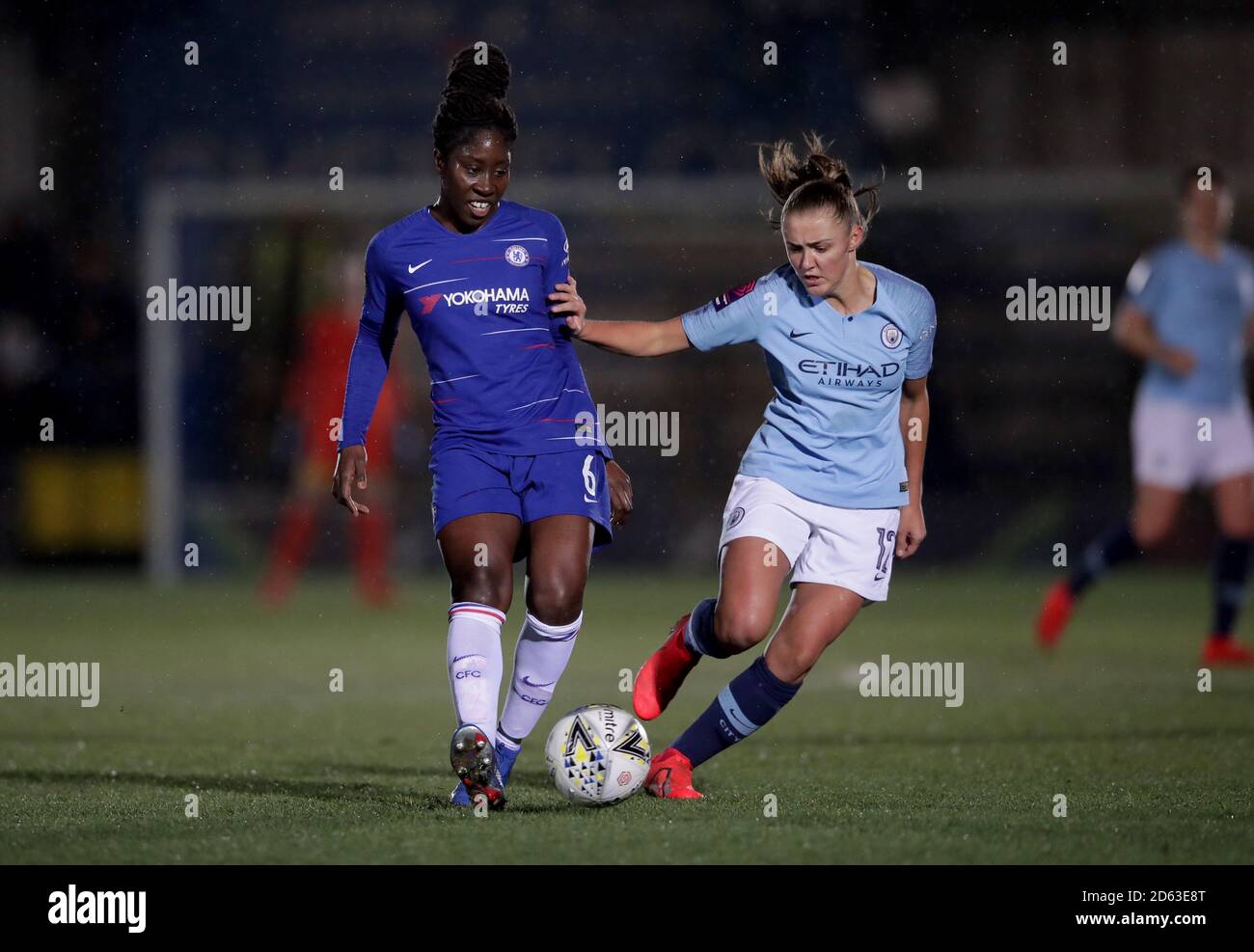 Chelsea's Anita Asante (left) and Manchester City's Georgia Stanway ...