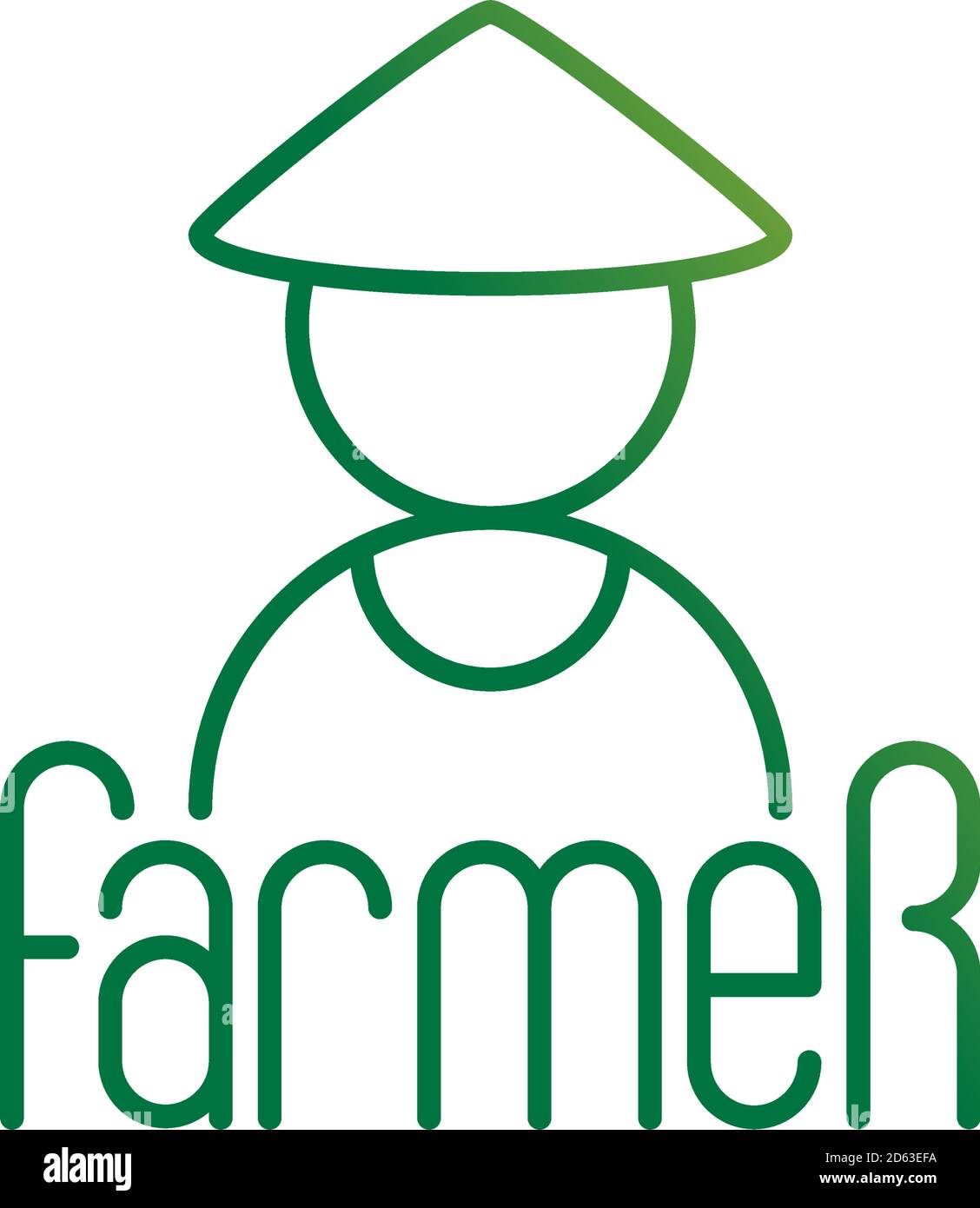 Logo Design about farming with farmer icon in outline style. Vector ...