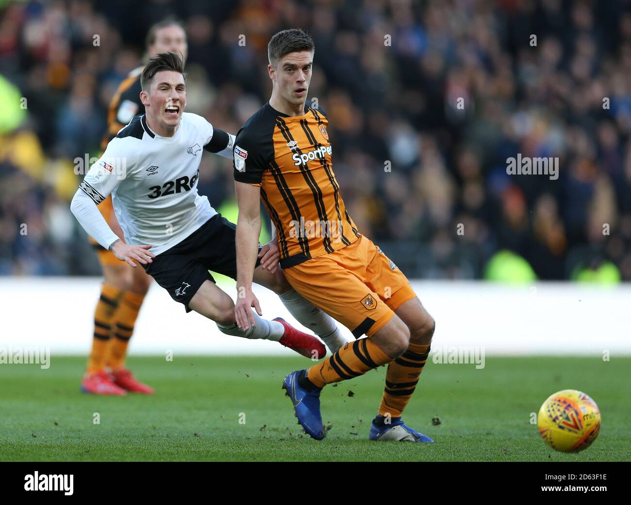Derby County's Harry Wilson and Hull City's Markus Henriksen during the ...