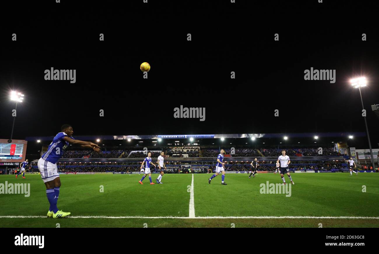 Birmingham City's Wes Harding takes a throw in Stock Photo - Alamy