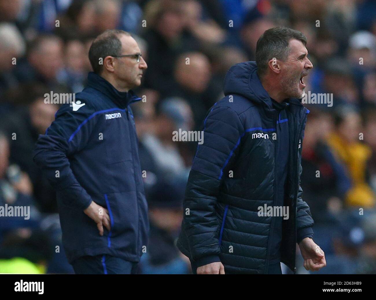 Nottingham Forest manager Martin O'Neill (left) and assistant Roy Keane ...