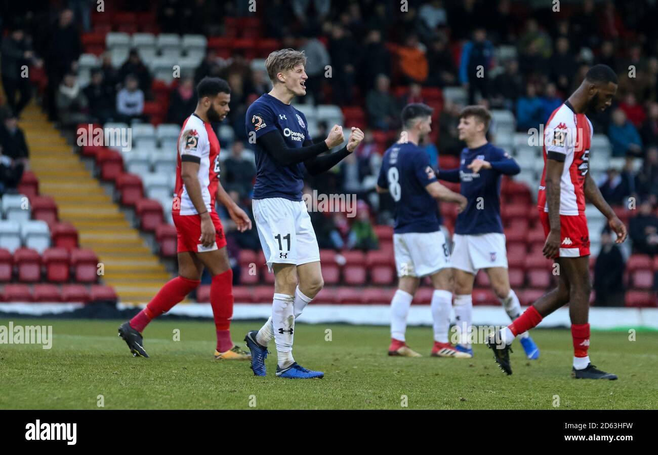 York City's Alex Kempster celebrates at the end of the match Stock ...