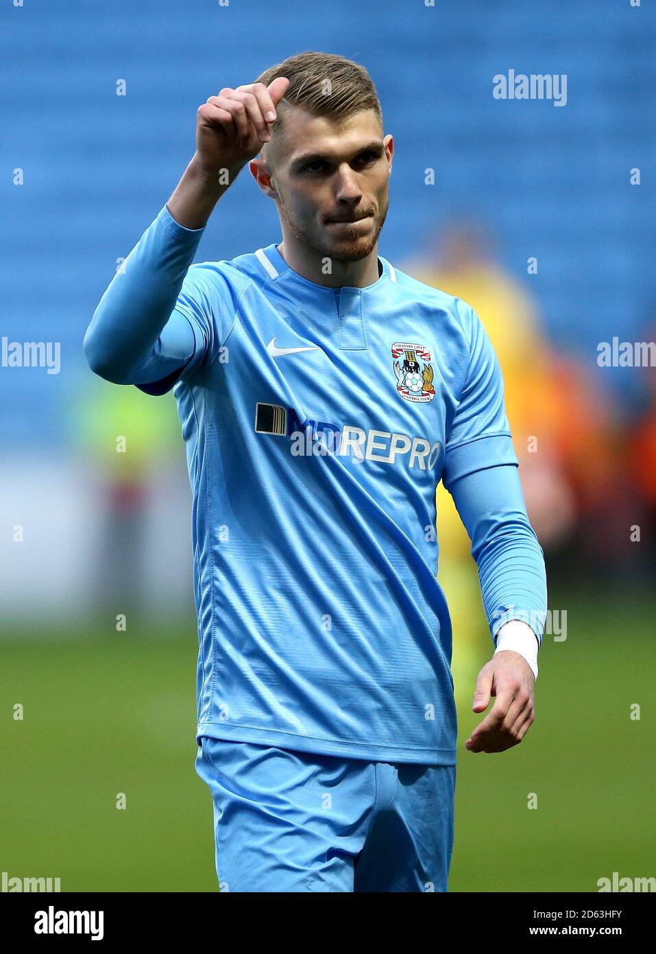 Coventry City's Charlie Wakefield acknowledges the fans after the final ...