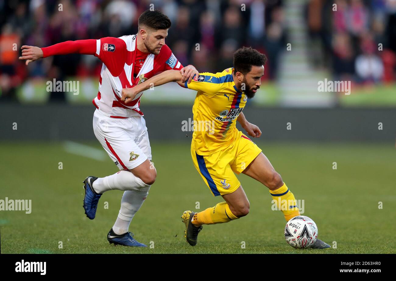 Crystal Palace's Andros Townsend in action with Doncaster Rovers Danny ...