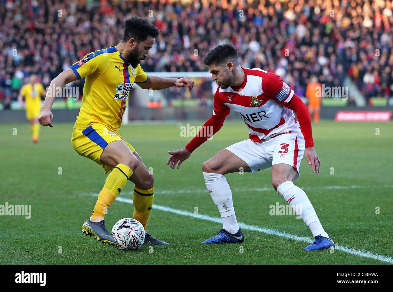 Crystal Palace's Andros Townsend in action with Doncaster Rovers Danny ...