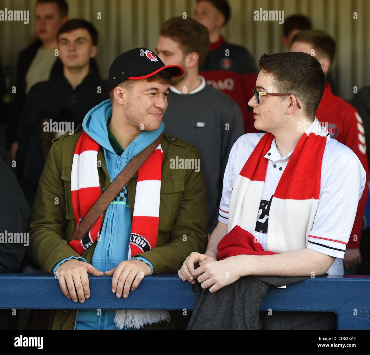 Charlton fans show their support from the stands Stock Photo - Alamy