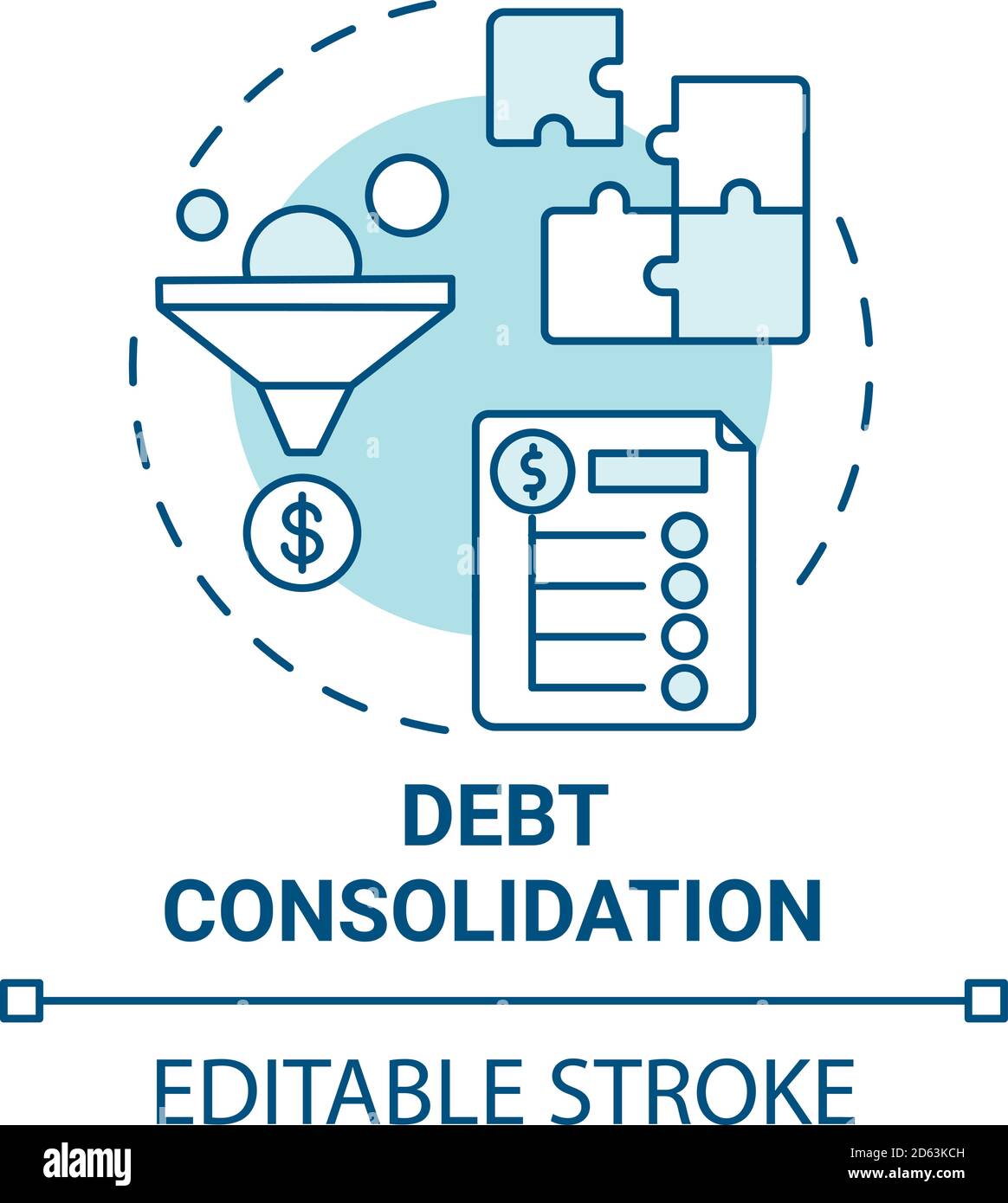 Debt consolidation concept icon Stock Vector Image & Art - Alamy