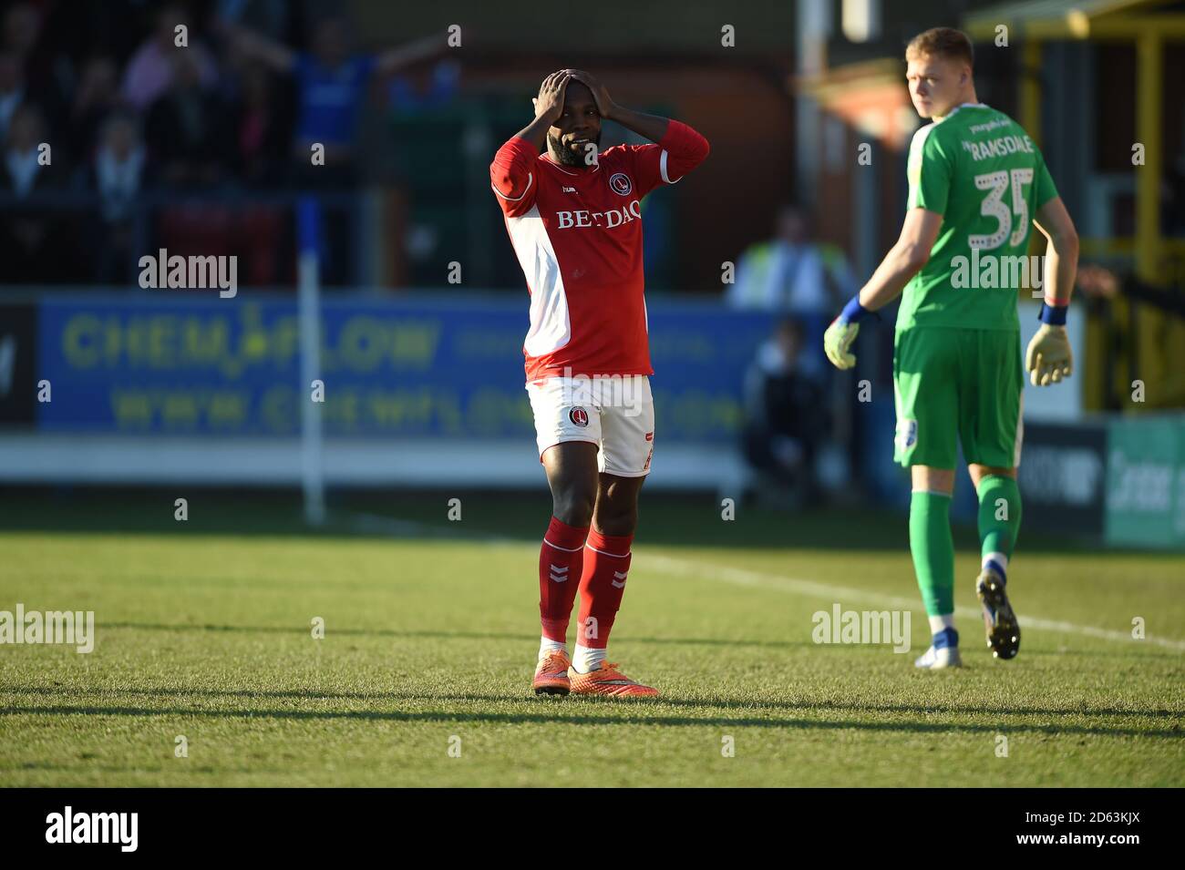 Charlton Athletic's Mark Marshall rues a missed chance Stock Photo - Alamy