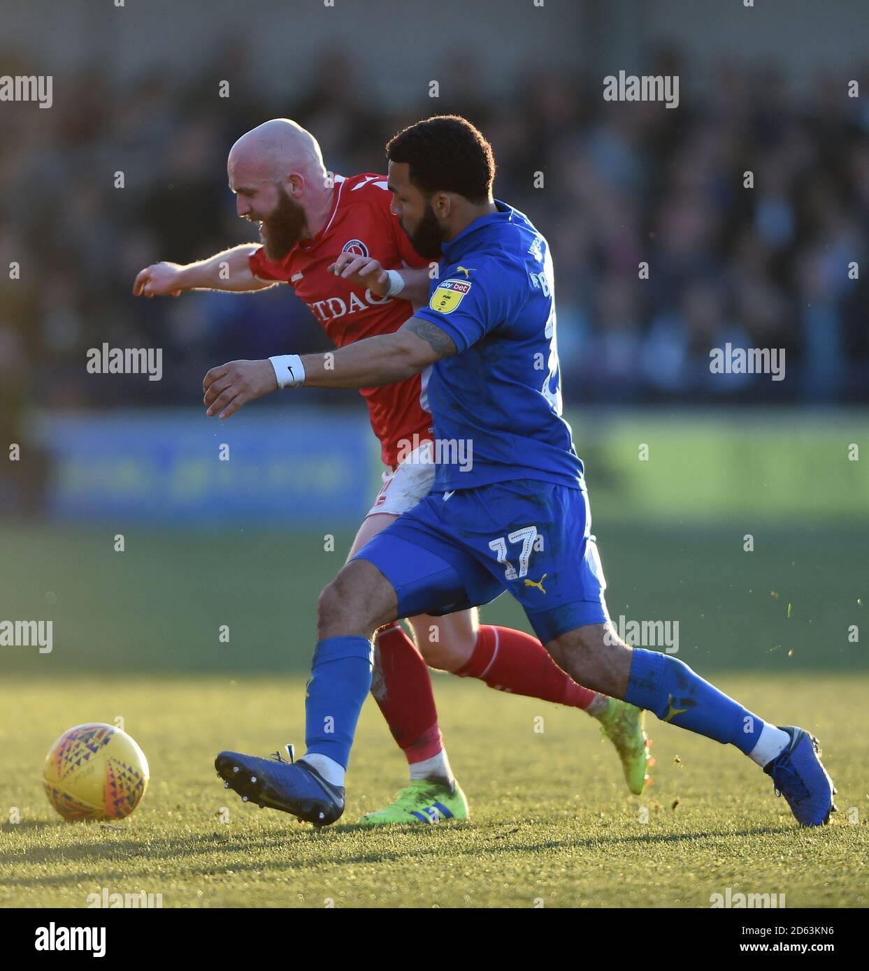 Charlton Athletic's Johnny Williams and AFC Wimbledon's Andy Barcham ...