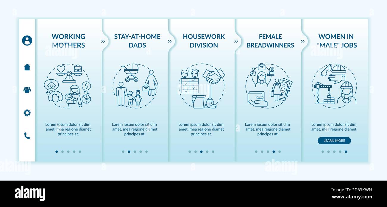 Changing gender roles onboarding vector template Stock Vector Image ...