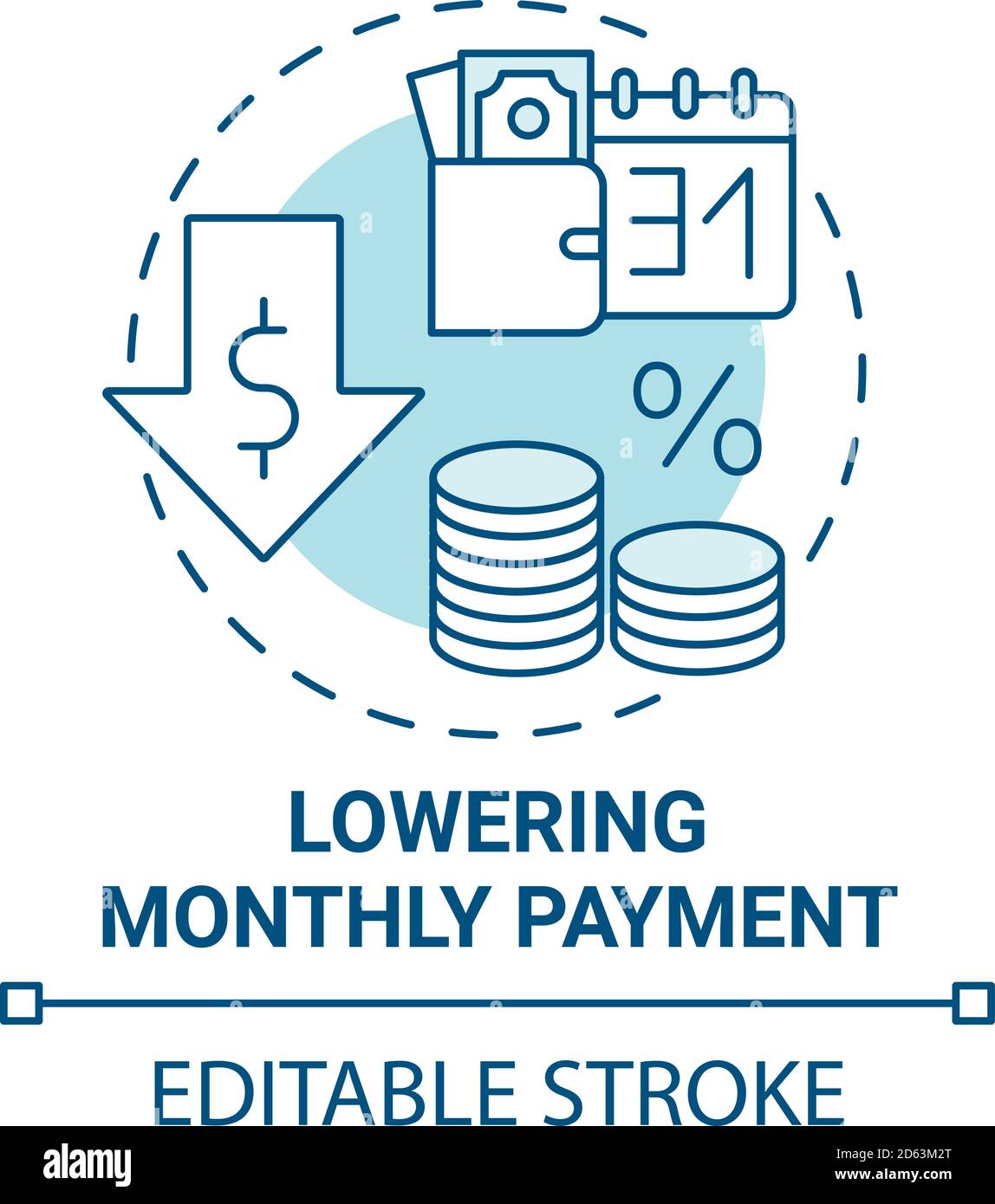Lowering monthly payment concept icon Stock Vector Image & Art - Alamy