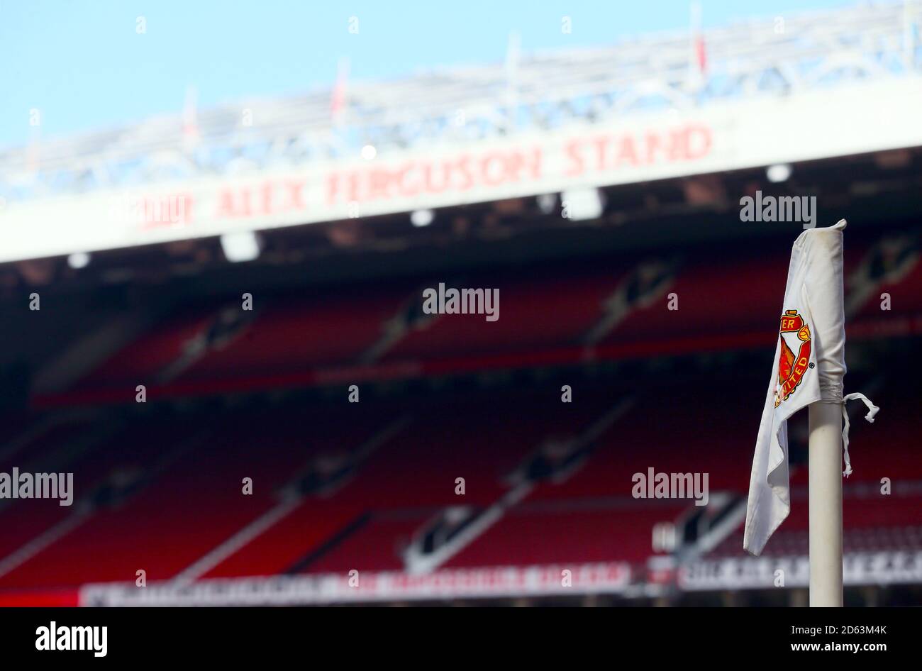A view of the manchester united corner flag hi-res stock photography ...