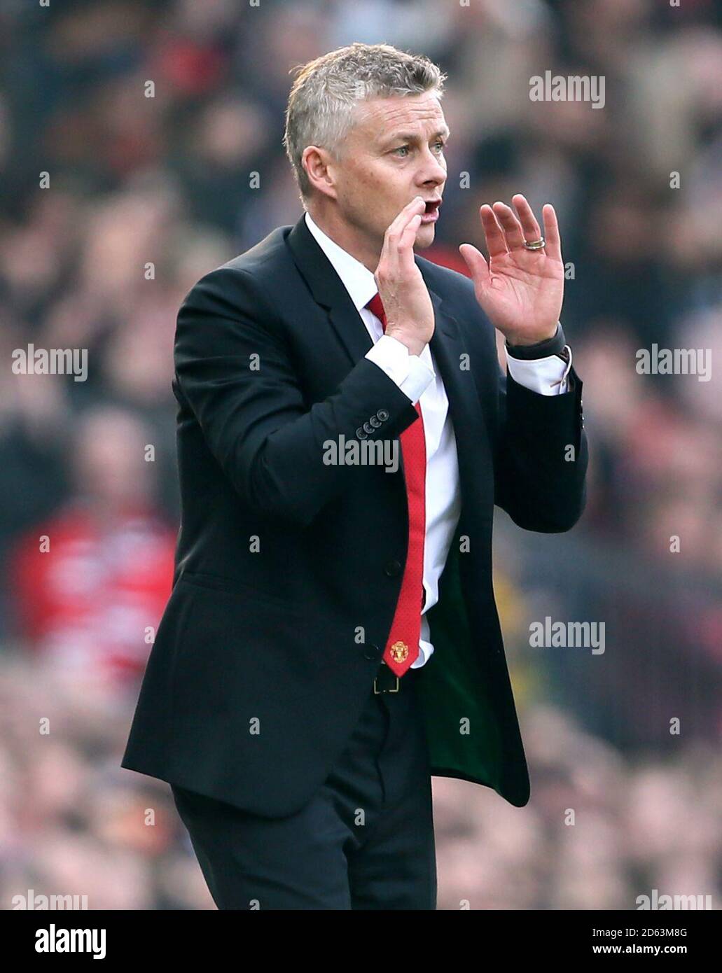 Manchester United caretaker manager Ole Gunnar Solskjaer gives ...