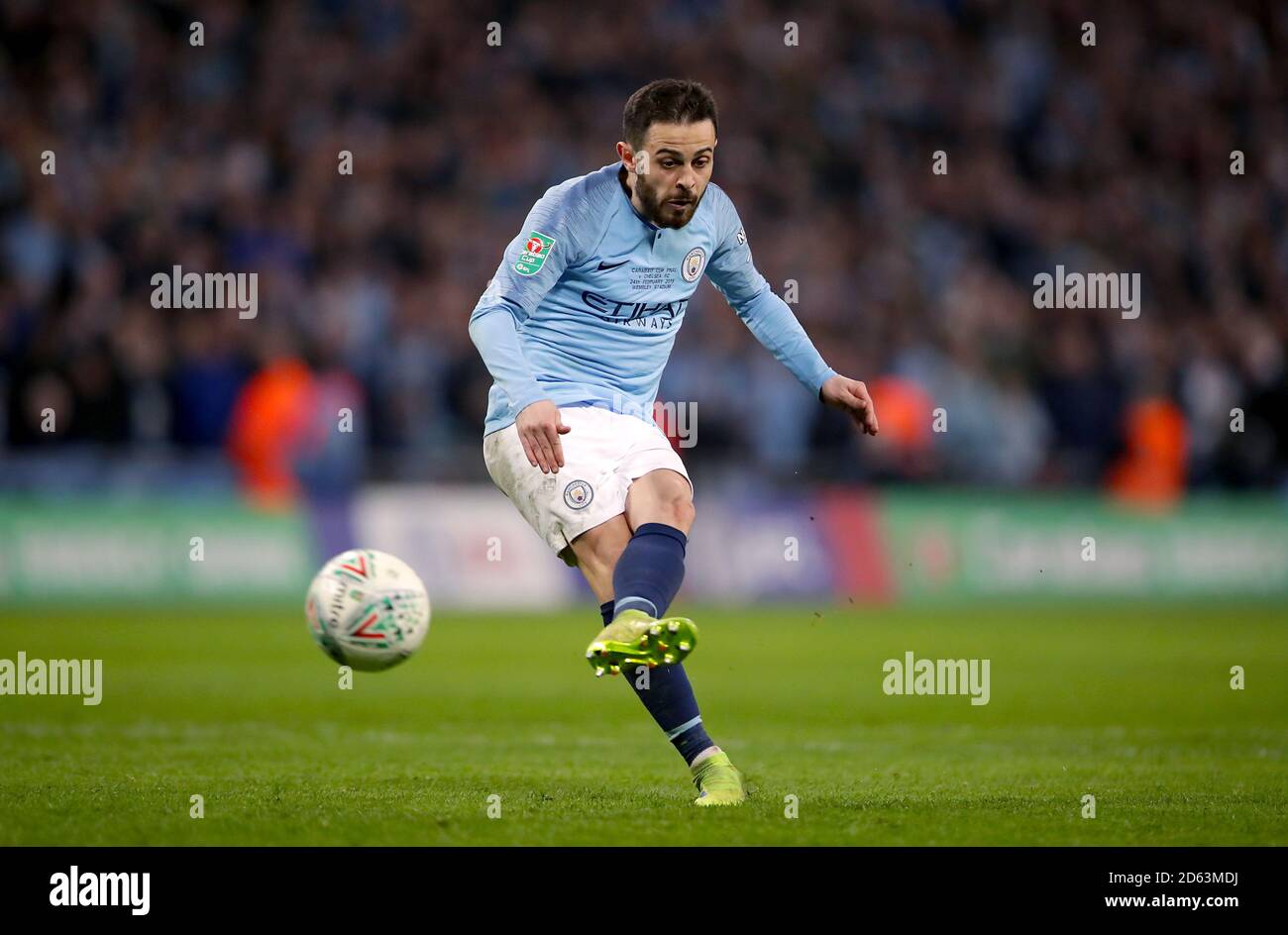 Manchester City's Bernardo Silva scores during the shooy out Stock ...