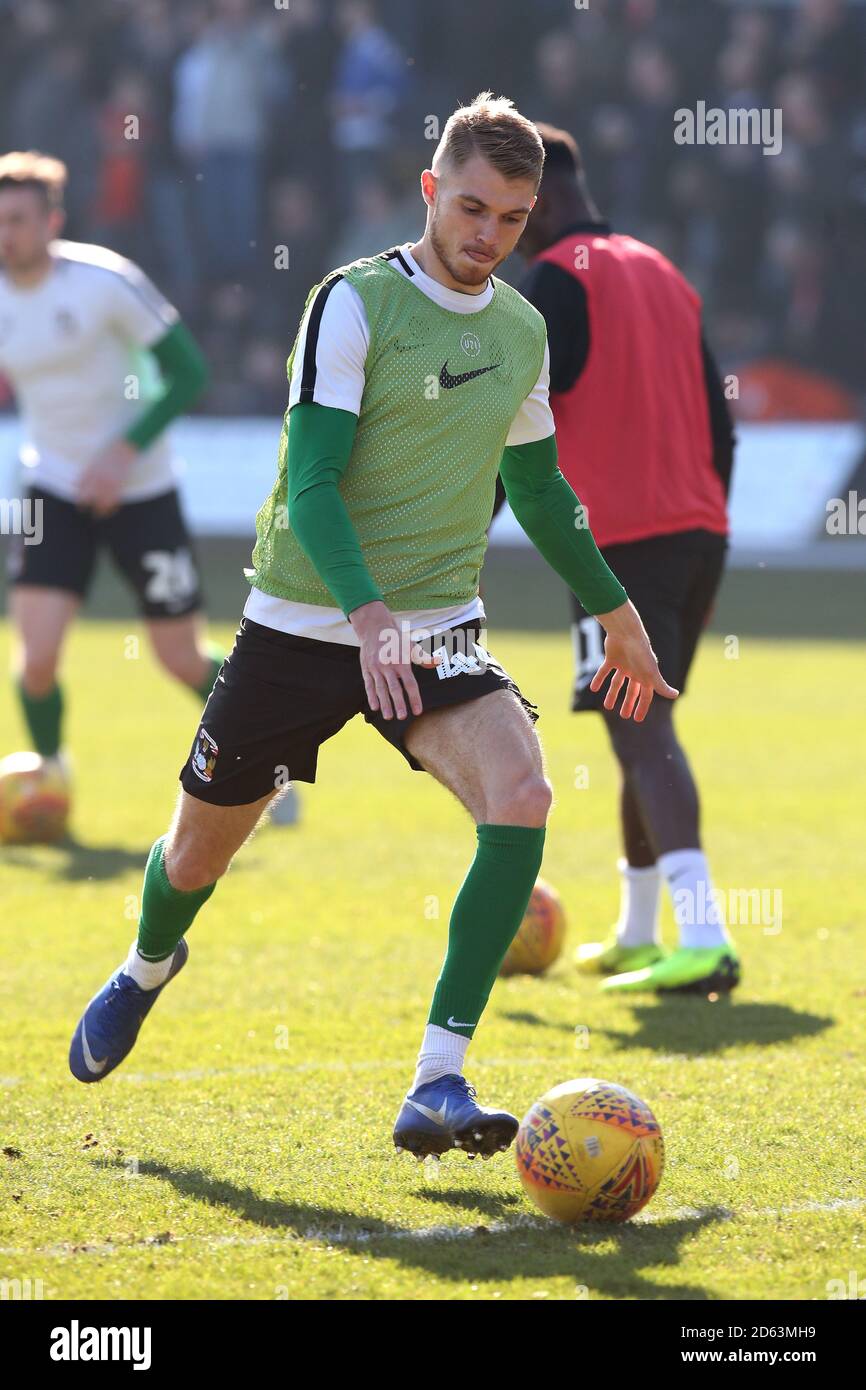Coventry City's Charlie Wakefield during the pre-match warm Stock Photo ...