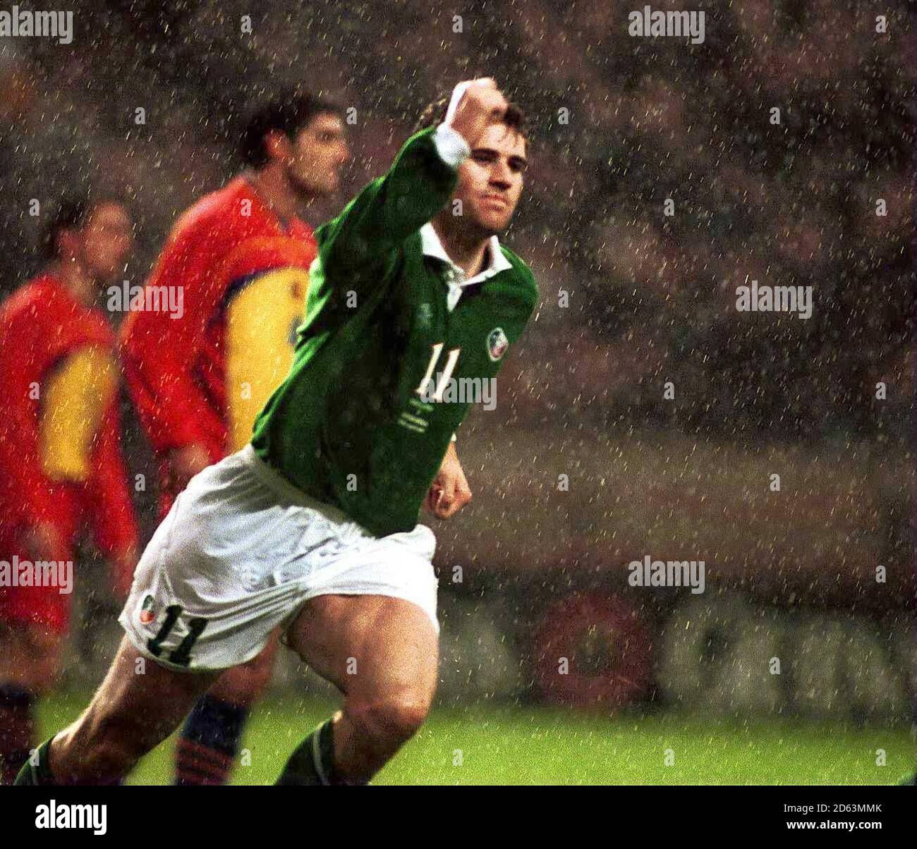 Ireland's Kevin Kilbane celebrates scoring Ireland's opening goal ...