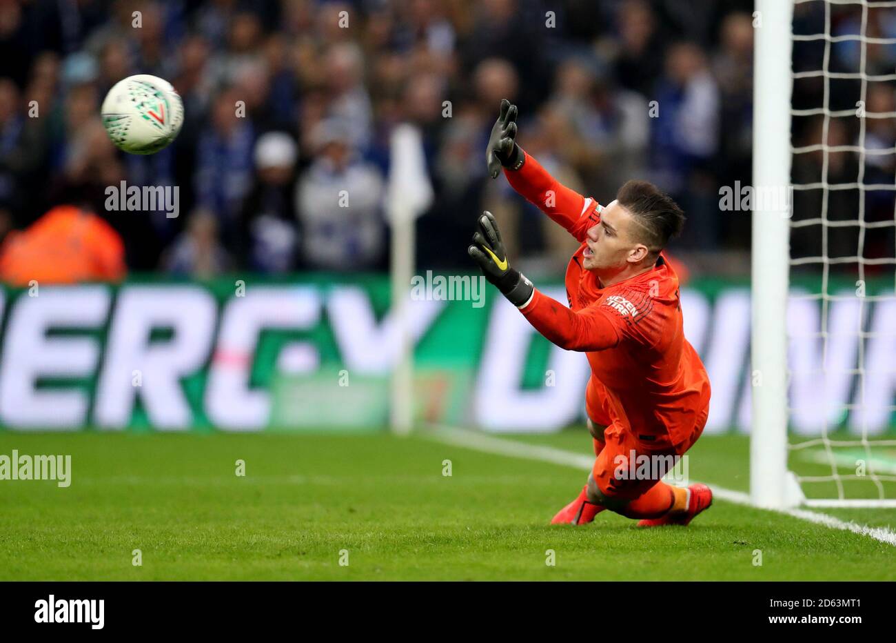 Manchester City goalkeeper Ederson saves a penalty Stock Photo - Alamy