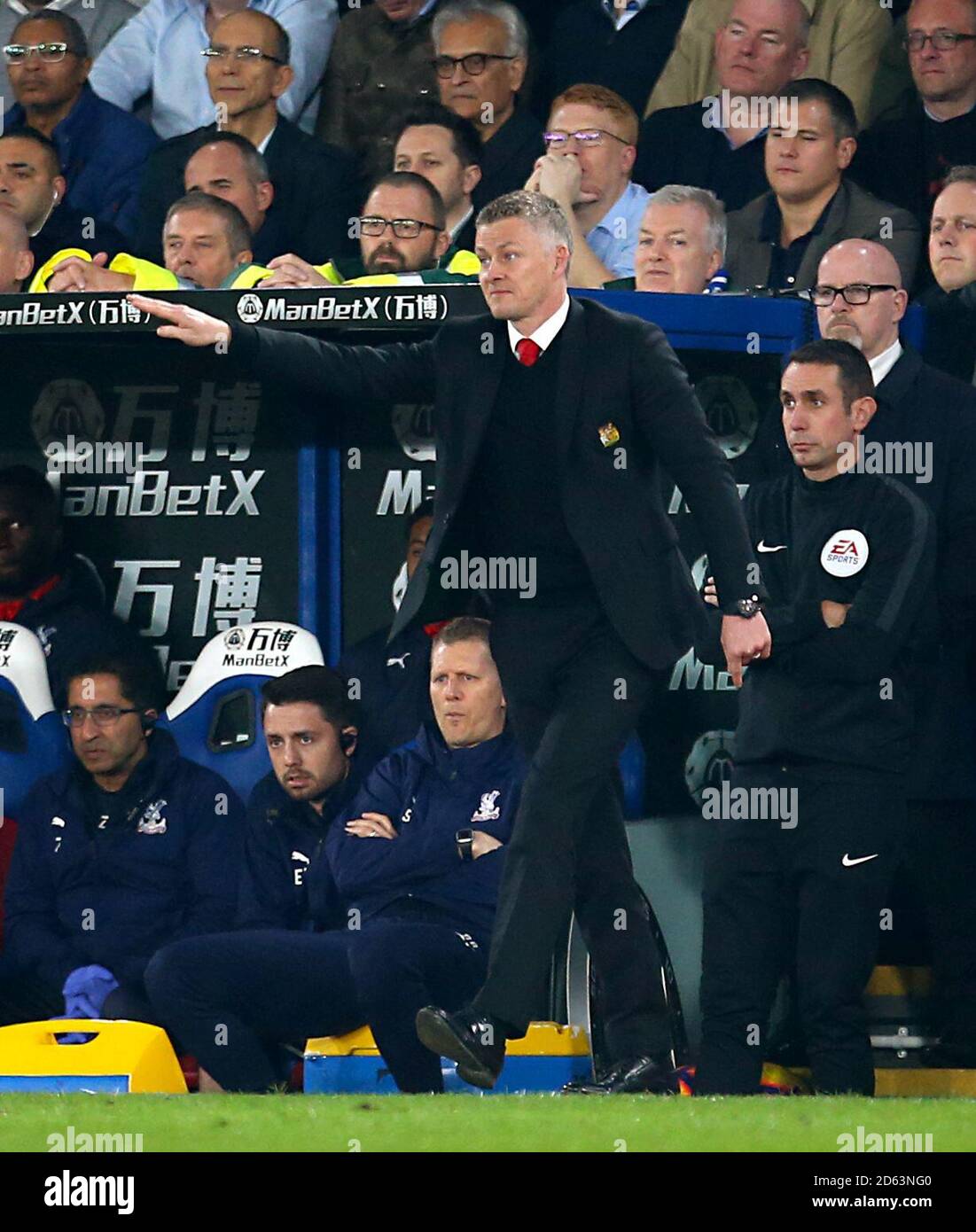 Manchester United caretaker manager Ole Gunnar Solskjaer gestures on ...