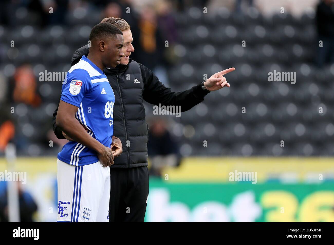 Birmingham City manager Garry Monk with Birmingham City's Wes Harding ...