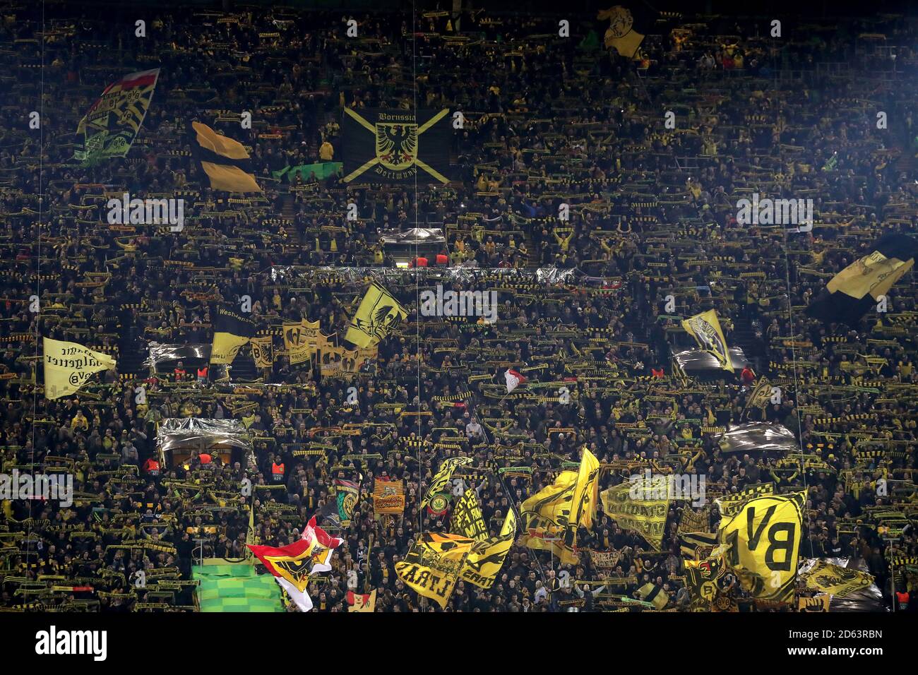 Borussia Dortmund fans in the stands before the game Stock Photo - Alamy
