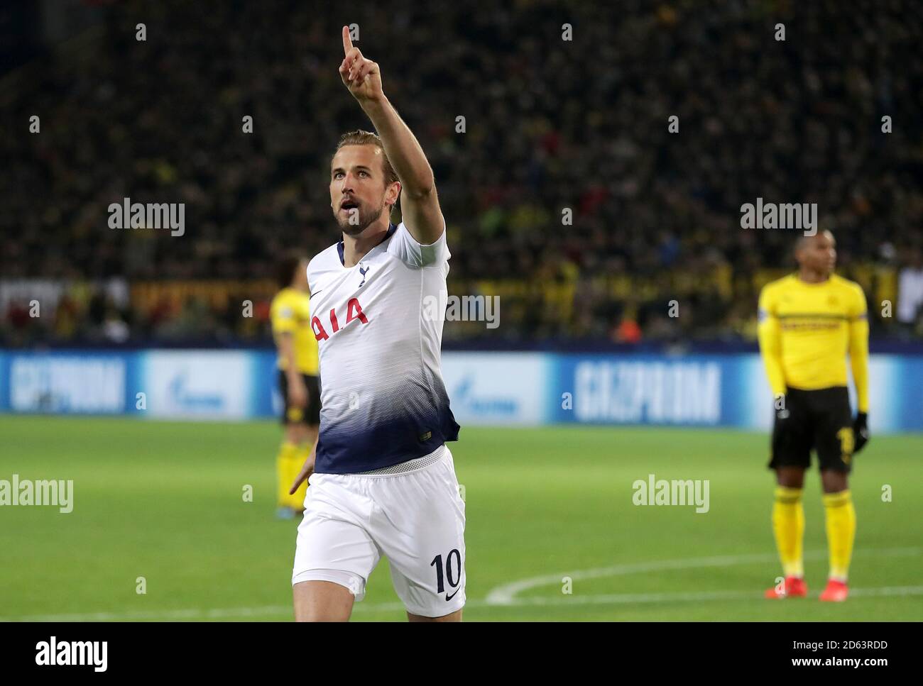 Tottenham Hotspur's Harry Kane celebrates scoring his side's first goal ...