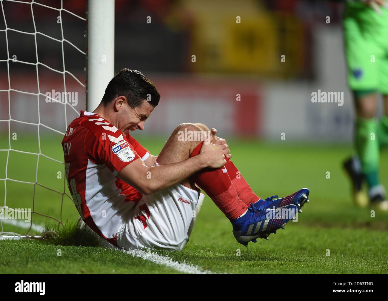 Charlton Athletic's Josh Cullen winces in pain Stock Photo - Alamy