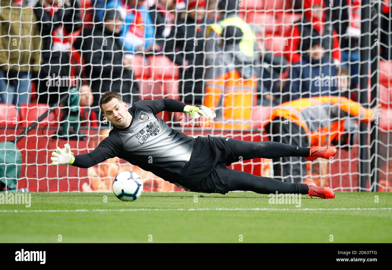 Burnley goalkeeper Thomas Heaton warming up before the game Stock Photo ...